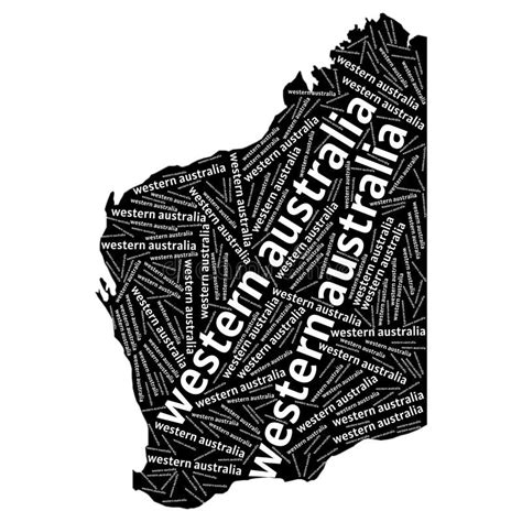 Western Australia Blind Map Stock Illustration Illustration Of