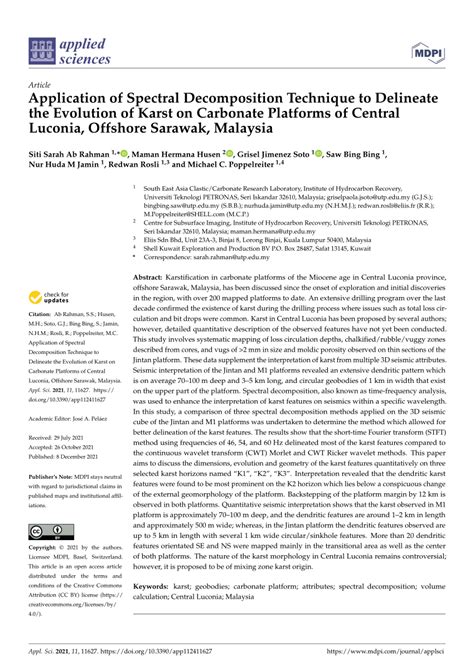 Pdf Application Of Spectral Decomposition Technique To Delineate The Evolution Of Karst On