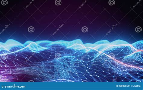 Digital Data Of Particle Wave And Network Connection Stock Illustration Illustration Of