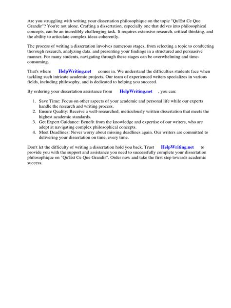 Quest Ce Que Grandir Dissertation Philosophique Pdf Thesis