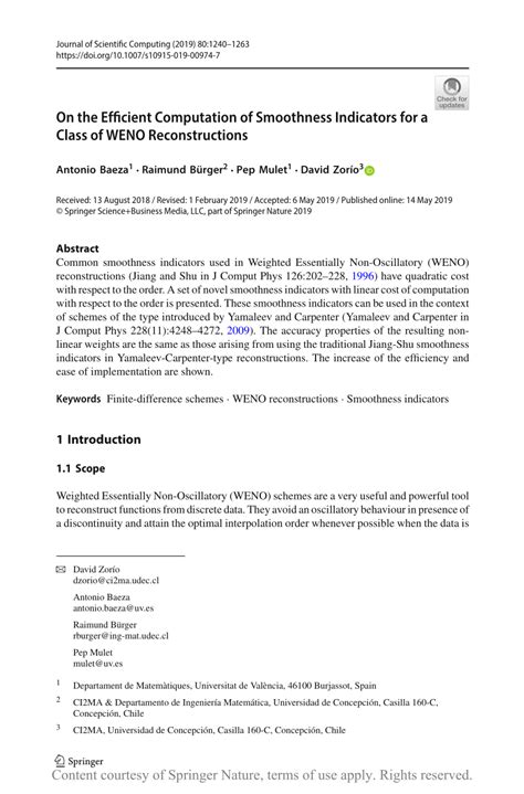 On The Efficient Computation Of Smoothness Indicators For A Class Of Weno Reconstructions