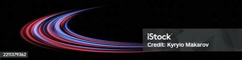 네온 호 빨간색과 파란색의 밝은 곡선 빛 흐름 부드러운 디지털 모양 빛나는 에너지 트레일 미래 지향적인 디자인 요소 0명에 대한 스톡 벡터 아트 및 기타 이미지 Istock