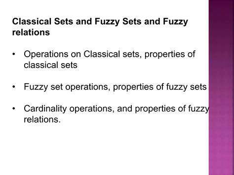 Classical Sets And Fuzzy Sets Pptx