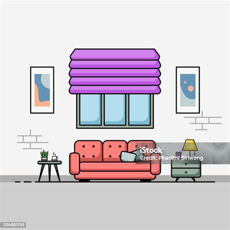 Desain Datar Ruang Tamu Konsep Interior Ruang Tamu Dengan Furnitur