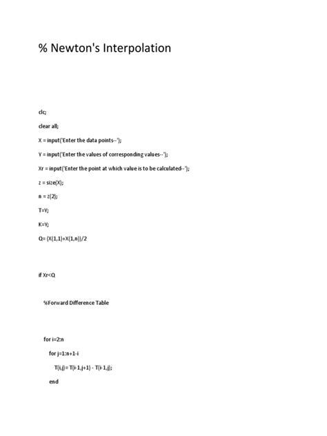 Newtons Interpolation Pdf