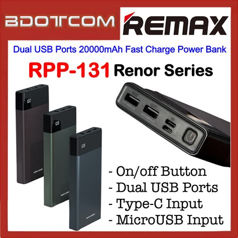 Remax RPP-131 Renor Series Dual USB Ports 20000mAh Fast Charge Power ...