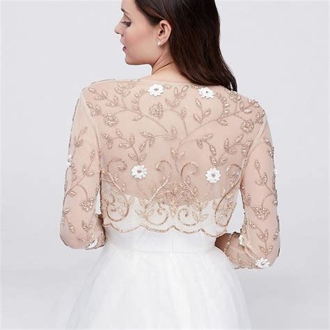Davids Bridal Jackets And Coats Davids Bridal Floral Vine Beaded