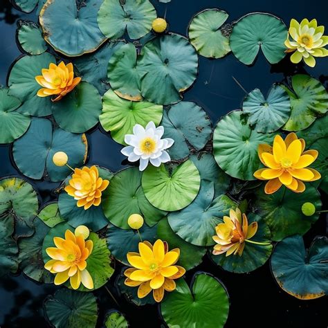 Premium Ai Image Floating Lotus Flowers