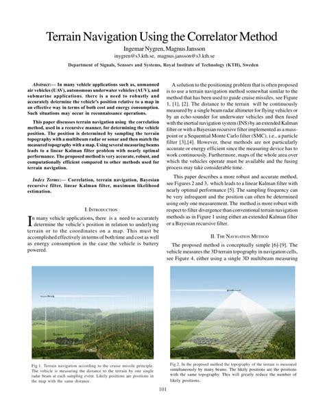 Pdf Terrain Navigation Using The Correlator Method