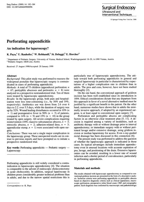 Pdf Perforating Appendicitis