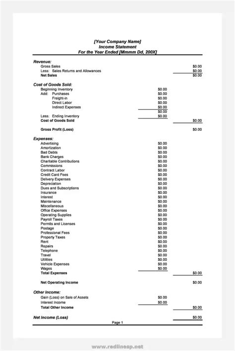 45 Simple Income Statement Template Redlinesp 45 Simple Income Statement Template Redlinesp
