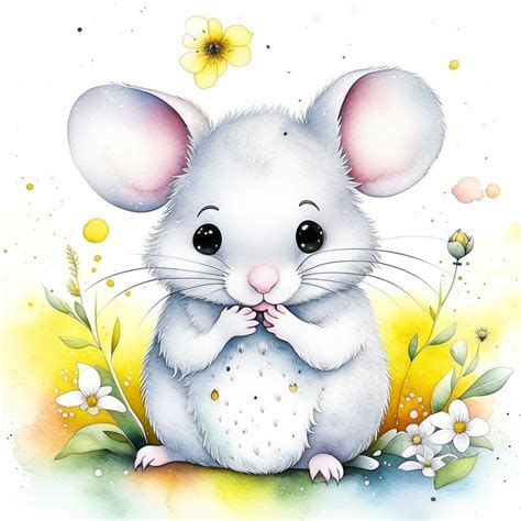 Cute Mouse Digital Art Mouse Clipart 15 High Quality S Digital Download Ai Art