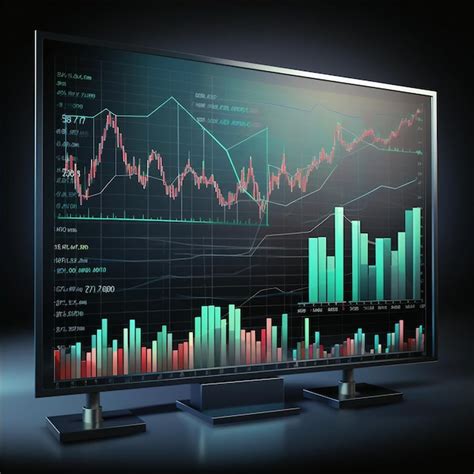 Financial Data Analysis On Computer Screen Dynamic Business Graphs In