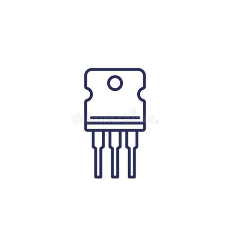 Transistor Icon Semiconductor Line Vector Stock Illustration Illustration Of Power