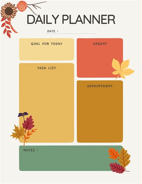 Autumn Daily Planner Etsy