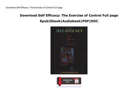 Download Self Efficacy The Exercise Of Control Full Page By