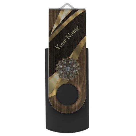 Personalized Pretty Faux Wood Flash Drive Zazzle Faux Wood Flash