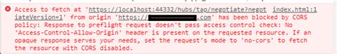 Reactjs Cors Error When React App Tries To Connect Via Signalr To
