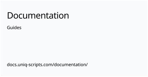Guides Documentation