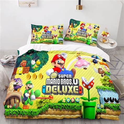 Parure De Lit Super Mario Au Dessin Animé Super Mario Avec Housse De Couette x cm Et