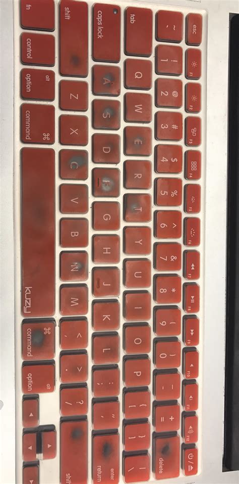 My Cheap Keyboard Cover Has Faded On The Keys I Use The Most A S E C F T N Right Command Right