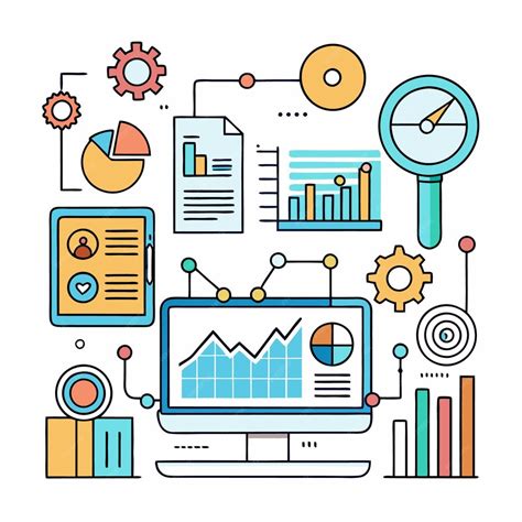Data Analysis On Computer Screen With Graphs And Charts Premium Ai Generated Vector