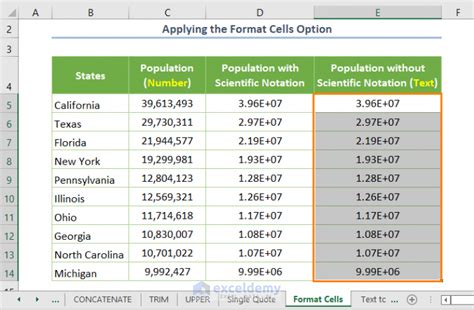 how to convert number to text without scientific notation in excel