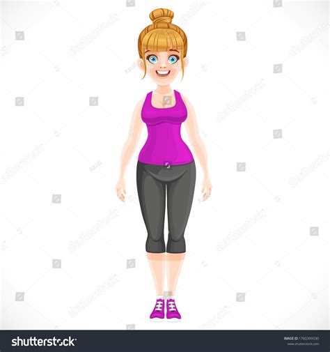 Cute Blond Little Overweight Girll Process Stock Vector Royalty Free