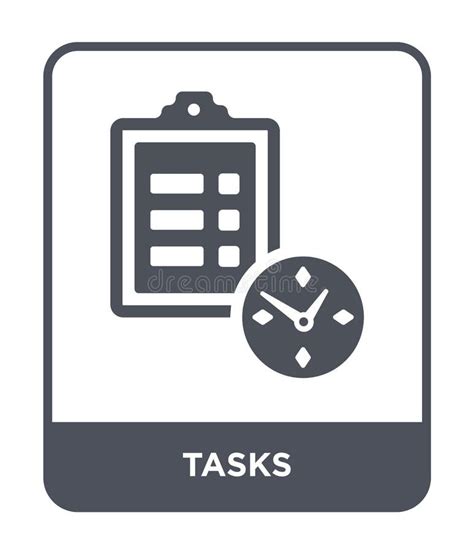 Tasks Icon Vector Sign And Symbol Isolated On White Background Stock