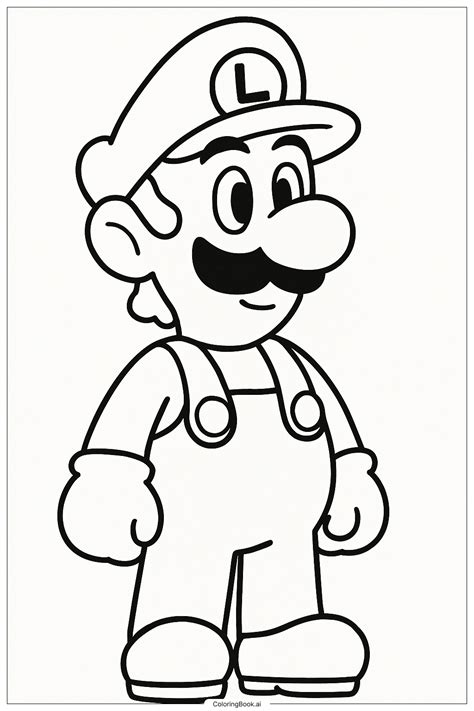 모자를 쓴 루이지 색칠하기 페이지 무료 Pdfandpng 인쇄 가능