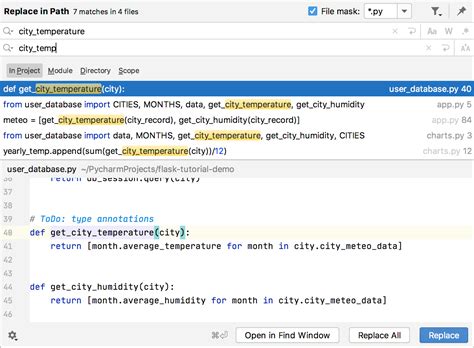 Find And Replace In Project PyCharm Documentation