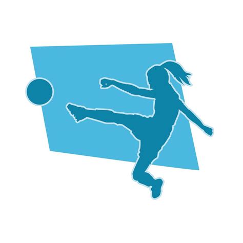 Female Football Player Dribbling Ball Vector Silhouette 13317929 Vector
