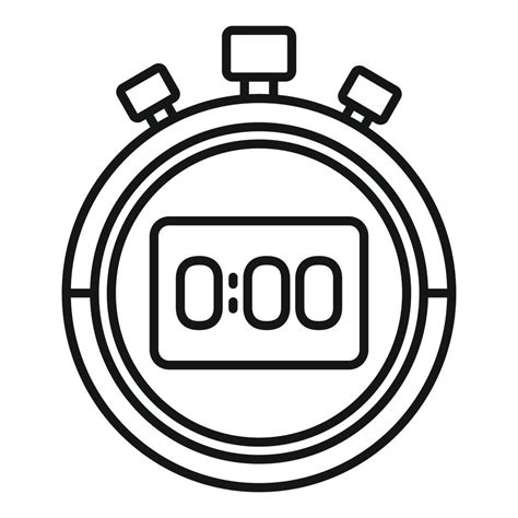 Digital Stopwatch Icon Outline Vector Stop Timer 15109540 Vector Art