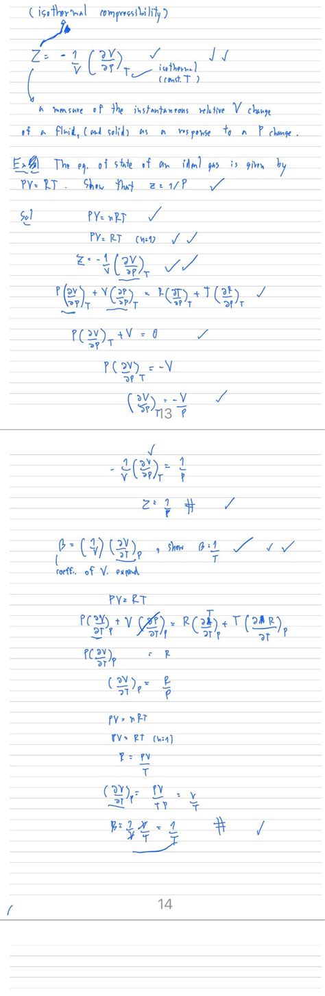 Isothermal Compressibility And Coefficient Of Volume Expansion