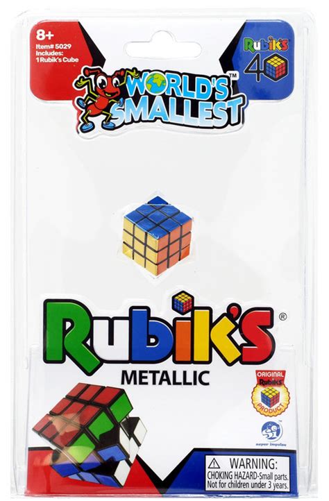 Rubiks Cube Worlds Smallest Rubiks Cube Puzzle Toy Metallic Super Impulse Toywiz