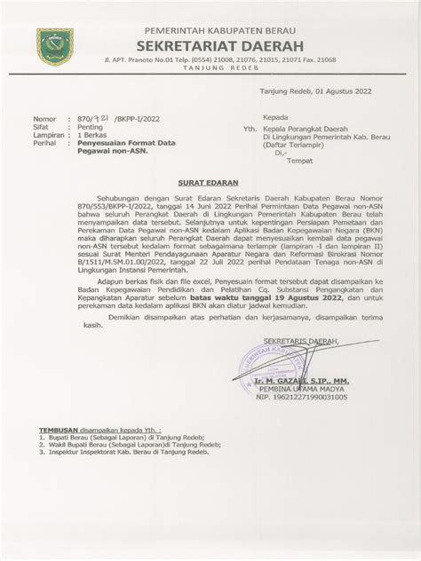 Se Penyesuaian Format Pendataan Non Asn Pdf