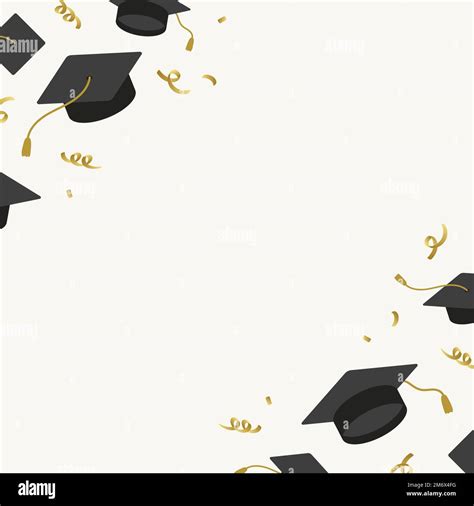 Graduation Background With Mortar Boards Vector Stock Vector Image