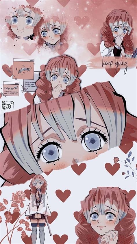 Download Aesthetic Mitsuri Kanroji Cute Demon Slayer Graphic Art
