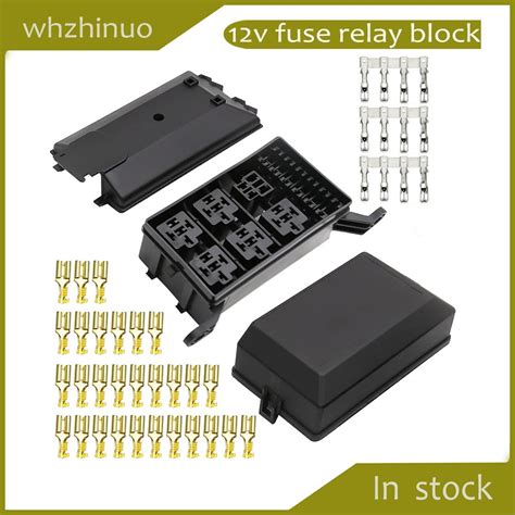 12v Fuse Relay Block With 5pack 5pin Jd1914 Relays 4pin Relay Slots And 6 Atc Ato Fuse Holders