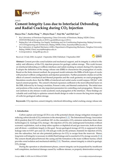 PDF Cement Integrity Loss Due To Interfacial Debonding And Radial