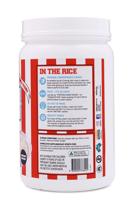 Sweet Cream Of Rice Carbohydrates Cinnamon Doughnut 1kg Adonis Gear