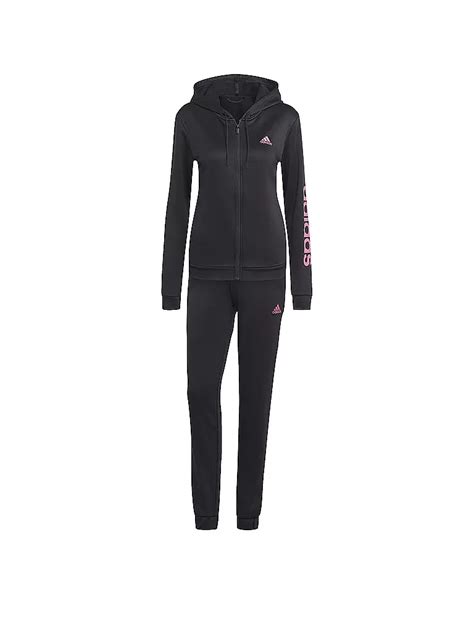Adidas Damen Trainingsanzug Linear Schwarz