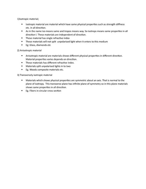 Isotropy And Anisotropy 1 Isotropic Material Isotropic Material Are