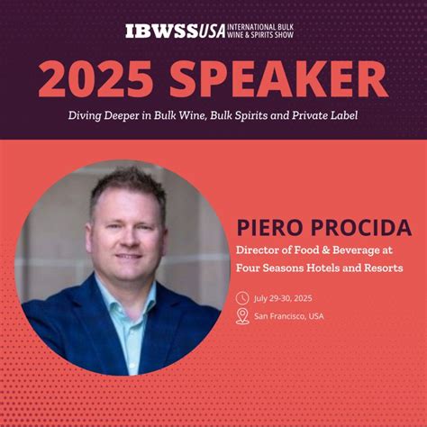 International Bulk Wine And Spirits Show On Linkedin Meet Our Speaker Piero Procida Piero