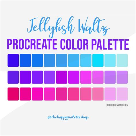 Summer Procreate Color Palette Lettering Digital Art Illustration Procreate Swatches