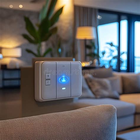 Modern Home Interior With Smart Light Switch Illustration Stock