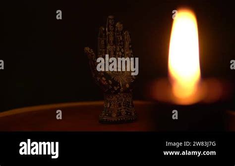 Fortune Teller Hand Or Palmistry On The Witch Table Palmistry With
