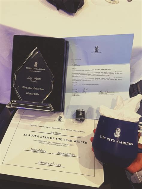 I Am Excited To Share That I Have Been Awarded With The Ritz Carlton