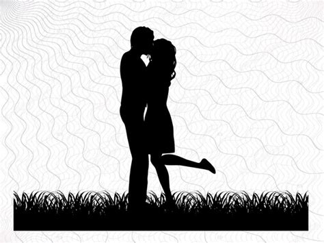 Couple Kissing SVG Clipart Stencil Couple Kissing Cut Files Etsy