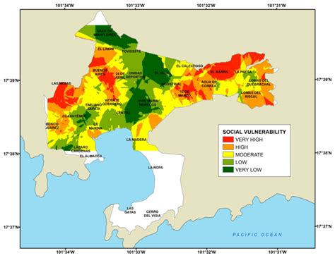 Spatial Distribution Of Social Vulnerability Obtained From Fieldwork